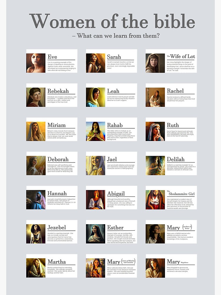 "Women of the bible - What can we learn from them? (Bible chart) " Journal for Sale by ...