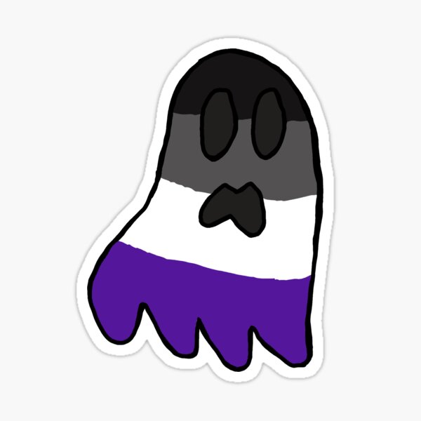 Asexual Pride Flag Ghost Sticker For Sale By Pallasdiana Redbubble