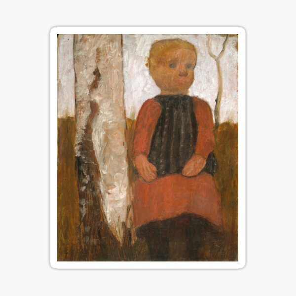 "Girl in Red Dress Paula Modersohn-Becker" Sticker for Sale by ...