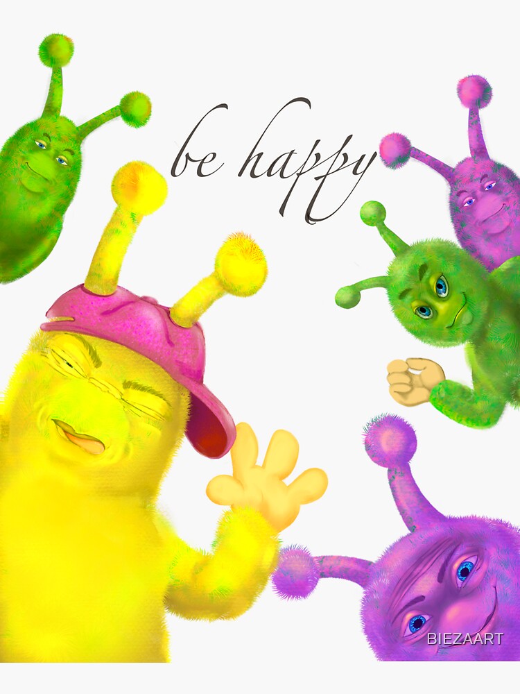 "Be Happy Monster for good mood" Sticker for Sale by BIEZAART | Redbubble