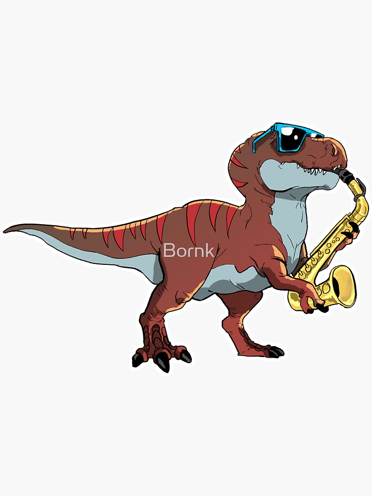 "Saxy Rexy" Sticker for Sale by Bornk | Redbubble