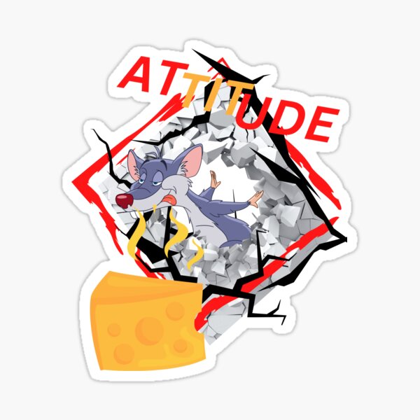 "a very hungry rat smelling a cheese and go through the wall" Sticker ...