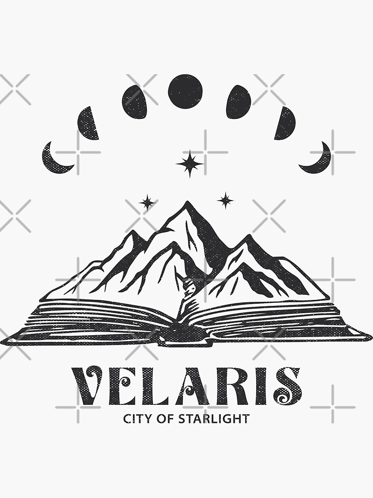 "Velaris City Of Starlight Moon Phases Gifts" Sticker for Sale by ...