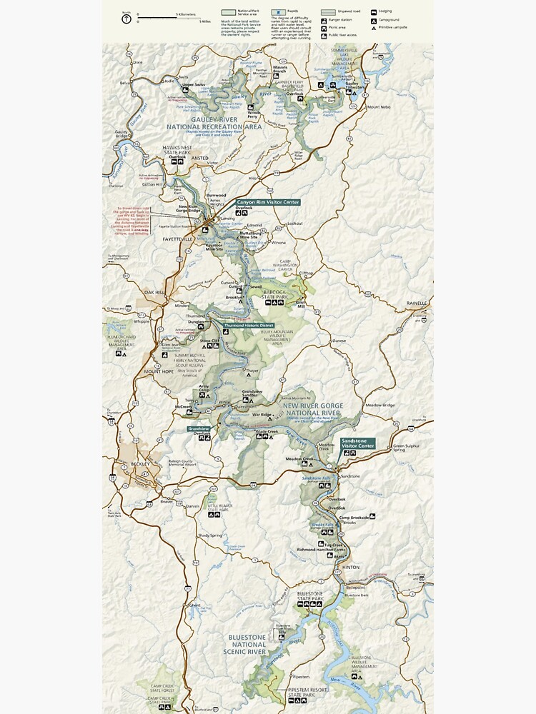 "Map of New River Gorge National Park" Sticker for Sale by ...
