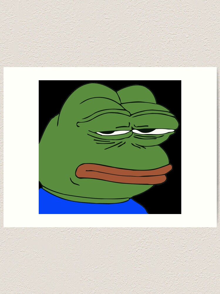"Bored poggers emote - peepo pepega twitch discord frog" Art Print for ...