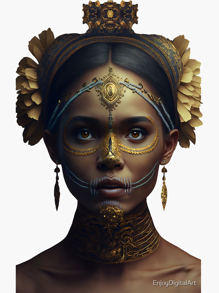 "Sumerian princess with gold jewelry" Sticker for Sale by ...