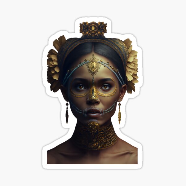 "Sumerian princess with gold jewelry" Sticker for Sale by ...