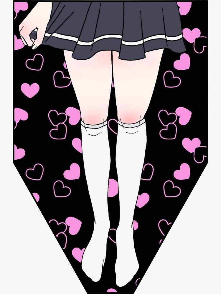 "Anime Girl & Hearts" Sticker for Sale by Zacwuv | Redbubble