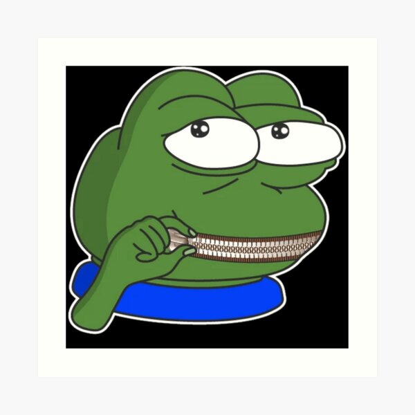 "hush Poggers emote - peepo pepega twitch discord frog" Art Print for ...