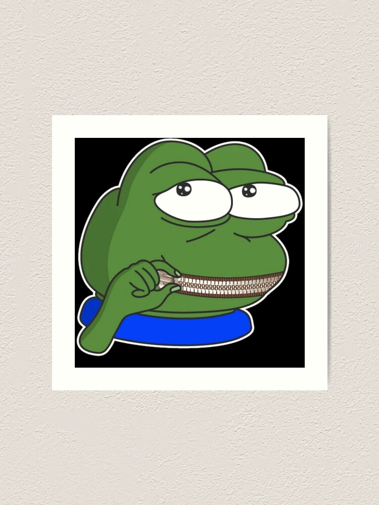 "hush Poggers emote - peepo pepega twitch discord frog" Art Print for ...