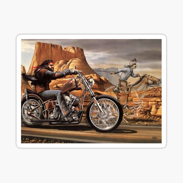 "Motorcycle Art - Ghost Rider by David Mann - Easy Rider" Sticker for ...