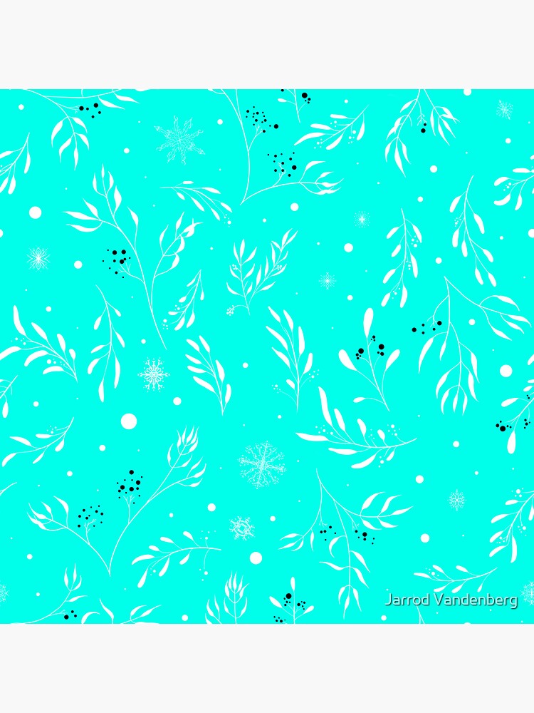 "Teal Winter Foliage Repeating Pattern" Sticker for Sale by Jarrod44 ...