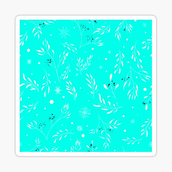 "Teal Winter Foliage Repeating Pattern" Sticker for Sale by Jarrod44 ...