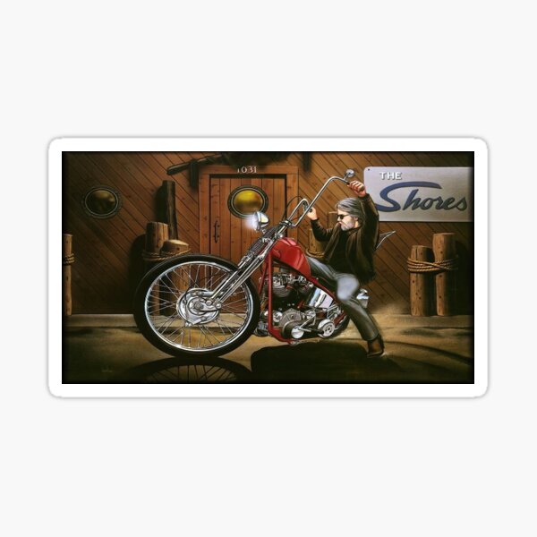"Motorcycle Art - The Shores by David Mann - Easy Rider" Sticker for ...