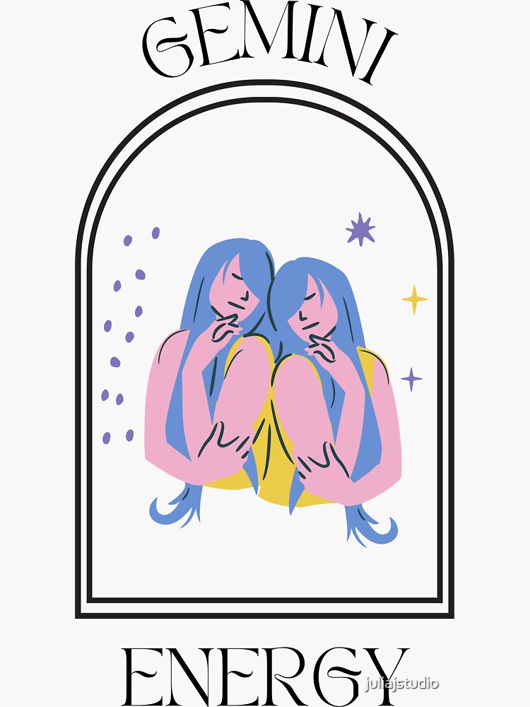 "Gemini Energy Zodiac " Sticker for Sale by juliajstudio | Redbubble