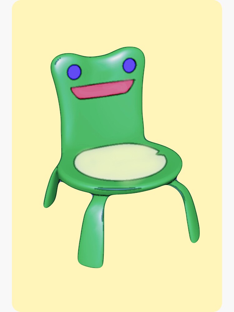 "Froggy chair with yellow background print" Sticker for Sale by ...
