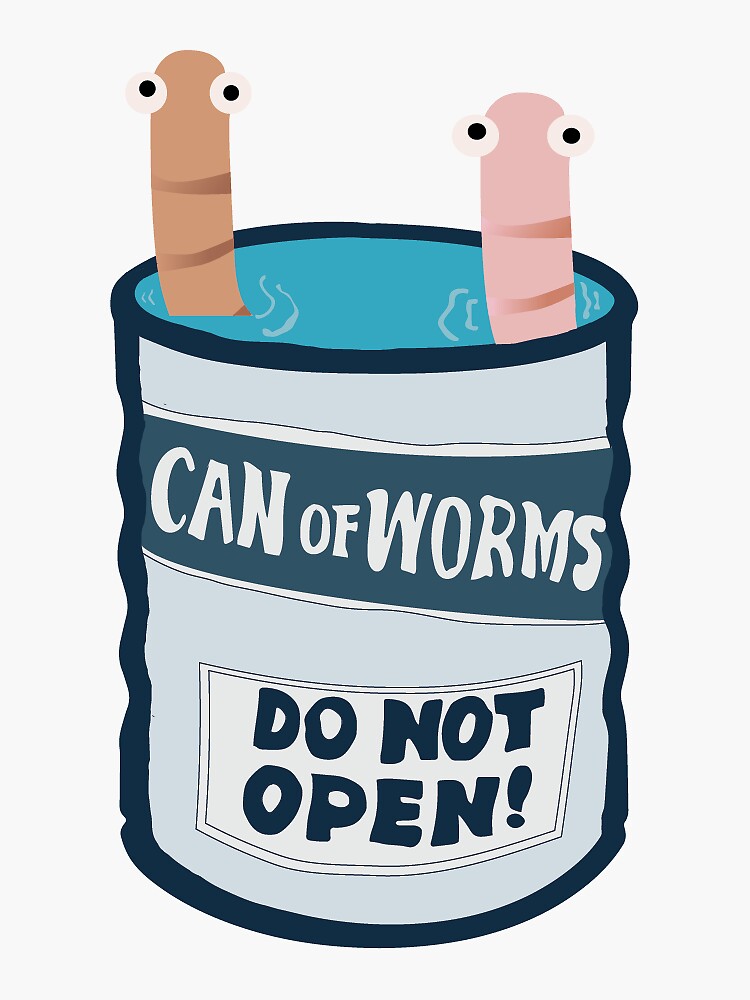 "Can of Worms" Sticker for Sale by Gracemunroe | Redbubble