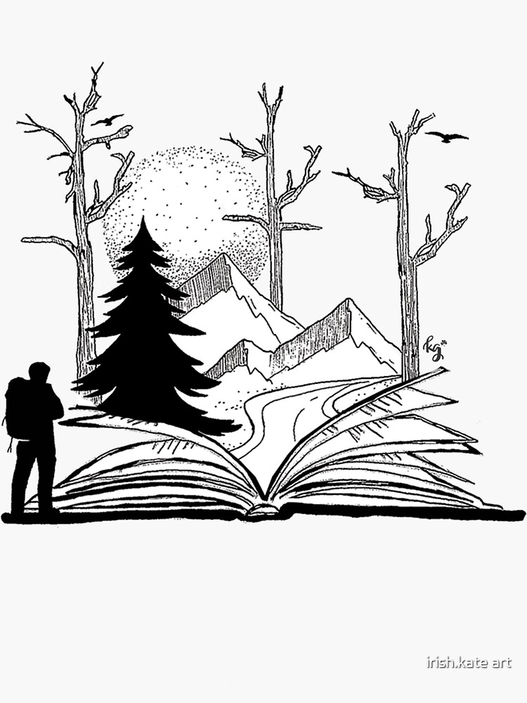 "Adventure Stories - Open Book" Sticker for Sale by irishkate | Redbubble