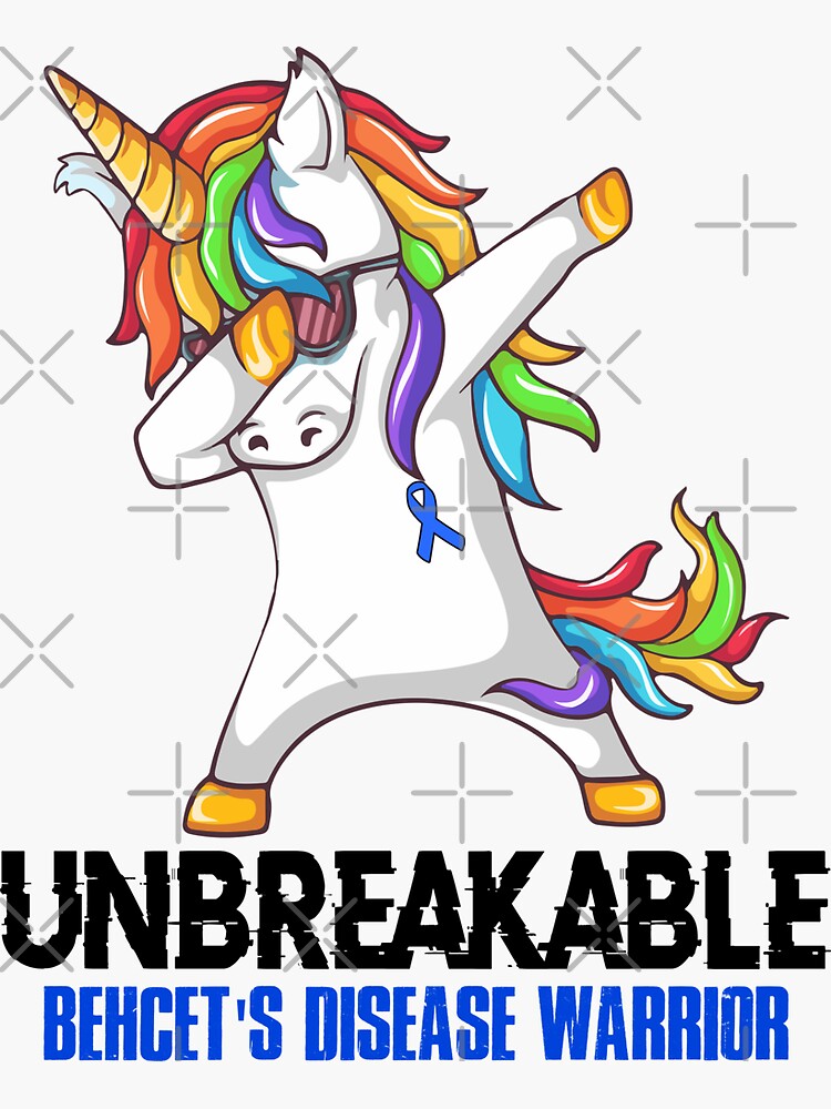 "Behcet's Disease Awareness - Unicorn Behcet's Disease Warrior Ribbon ...