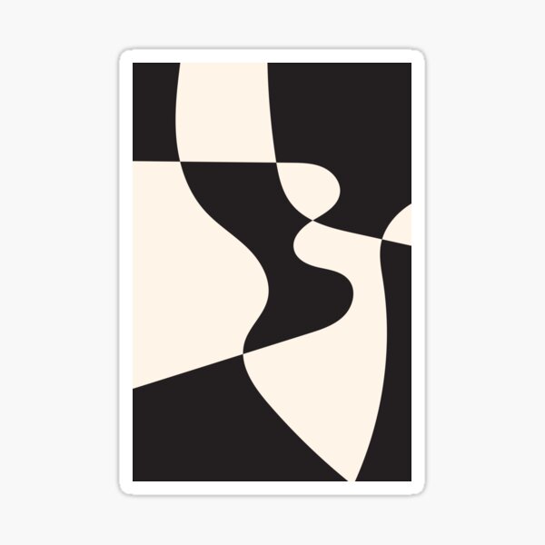"Black Beige Abstract Contemporary Art N1" Sticker for Sale by ...
