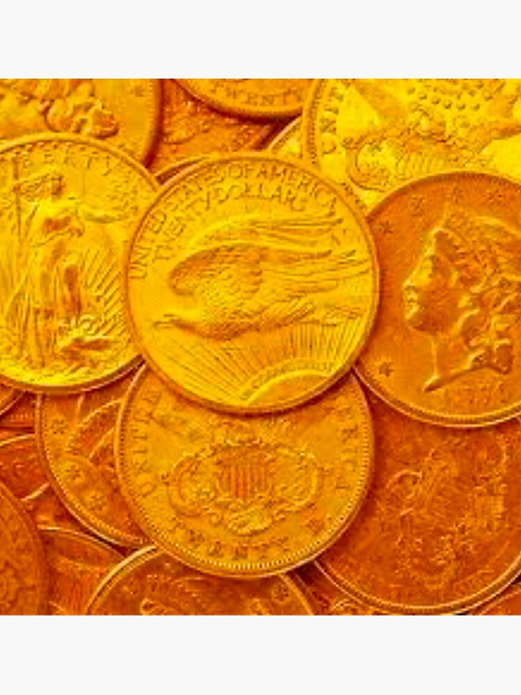 "The beautiful gold coins of United States of America!!!" Sticker for ...
