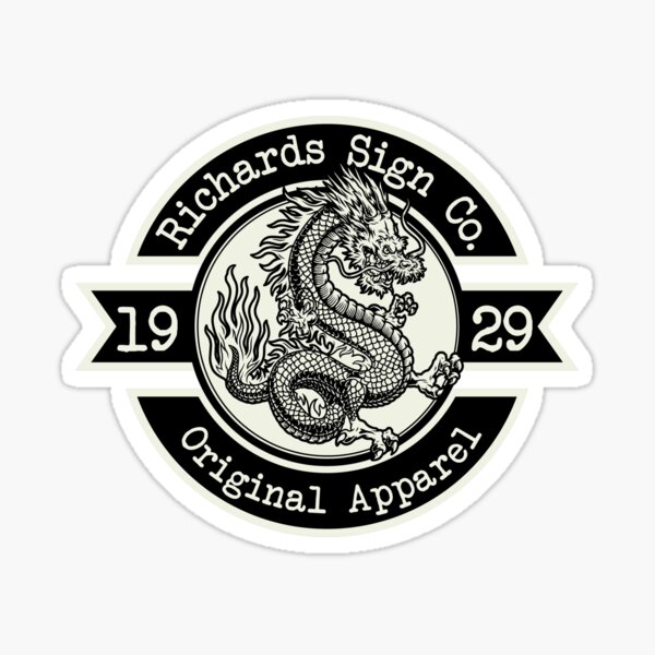 "Fighting Dragon - Richards Sign Co. Original Apparel" Sticker for Sale ...