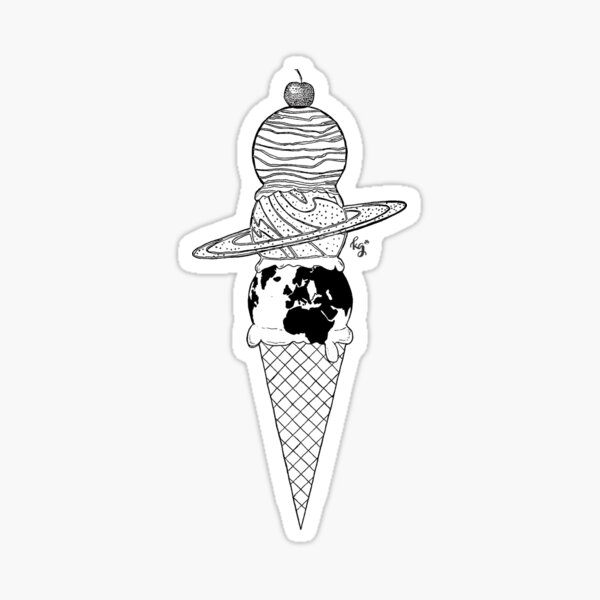 "Solar System Ice Cream Cone" Sticker for Sale by irishkate | Redbubble