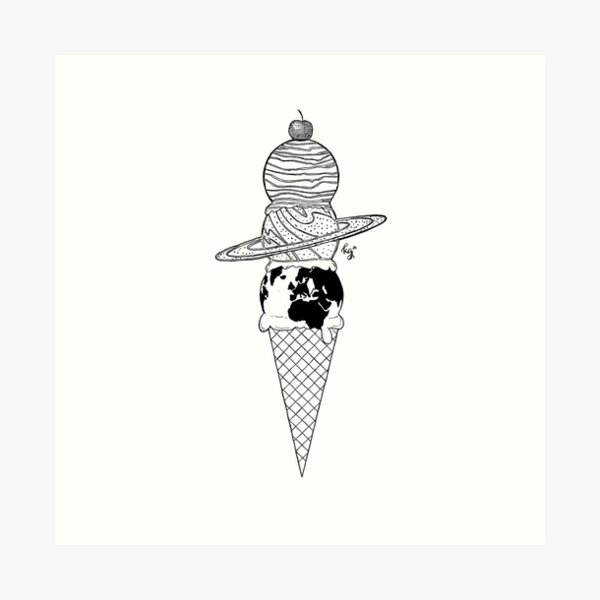 "Solar System Ice Cream Cone" Art Print for Sale by irishkate | Redbubble