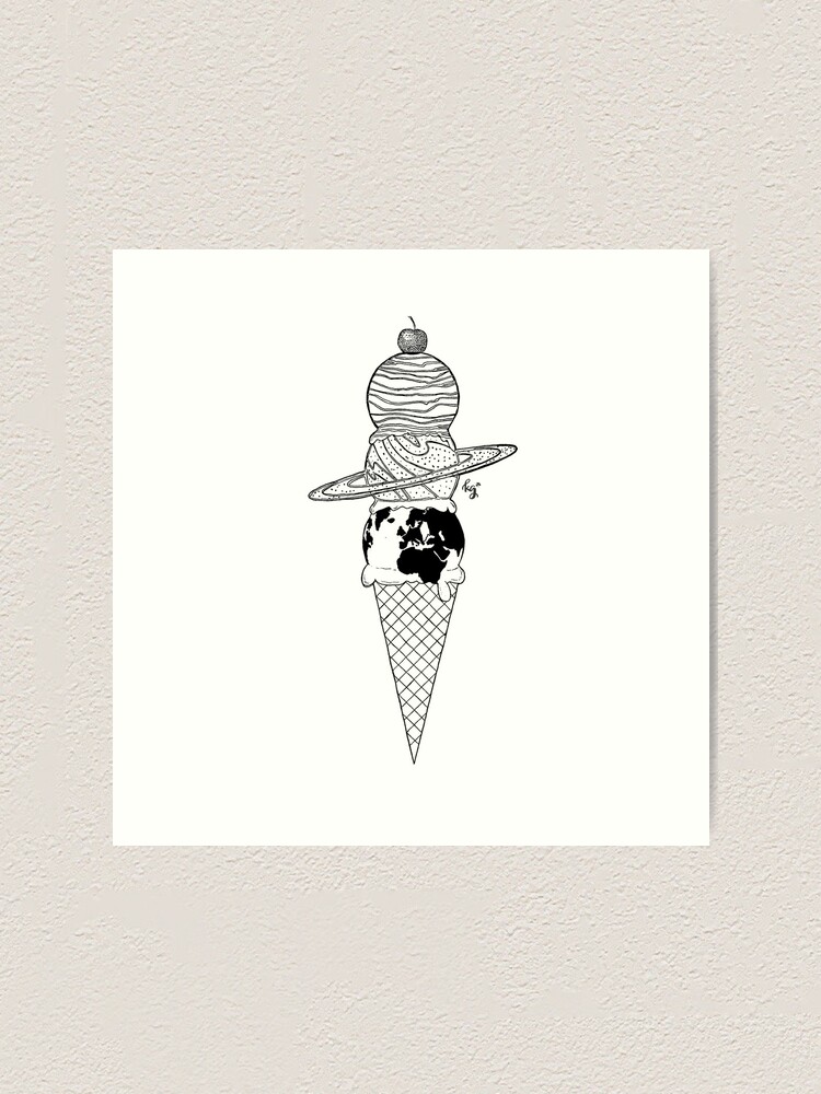 "Solar System Ice Cream Cone" Art Print for Sale by irishkate | Redbubble