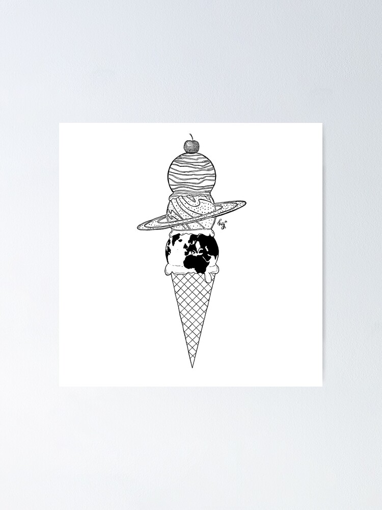 "Solar System Ice Cream Cone" Poster by irishkate | Redbubble