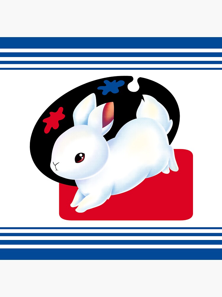 "White Wabbit Jumping" Sticker for Sale by AgnesGarbowska | Redbubble