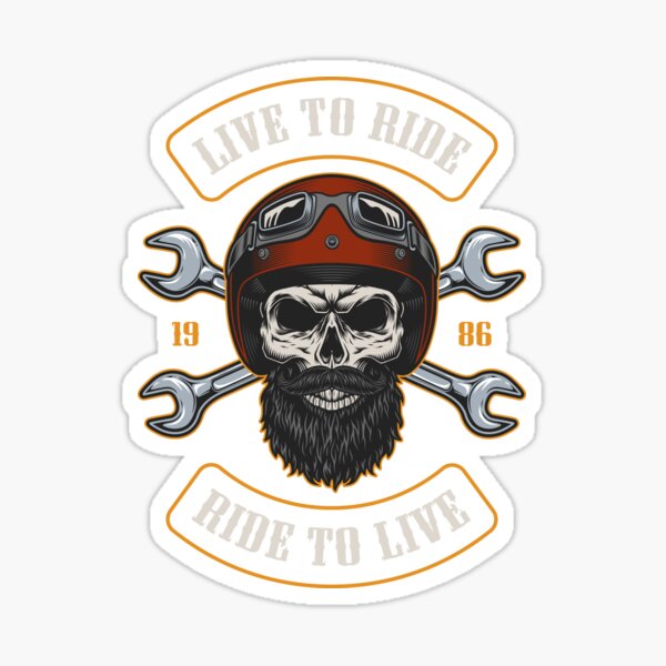 "Biker Gangster Skull" Sticker for Sale by MachdiX | Redbubble