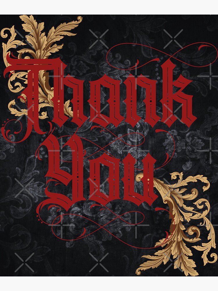 "Victorian Gothic Thank You - Victorian Gothic Motifs" Sticker for Sale ...