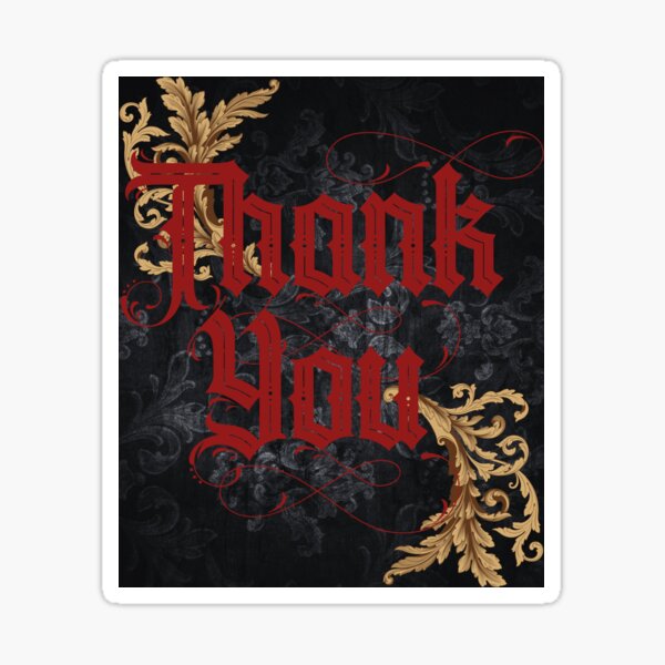 "Victorian Gothic Thank You - Victorian Gothic Motifs" Sticker for Sale ...