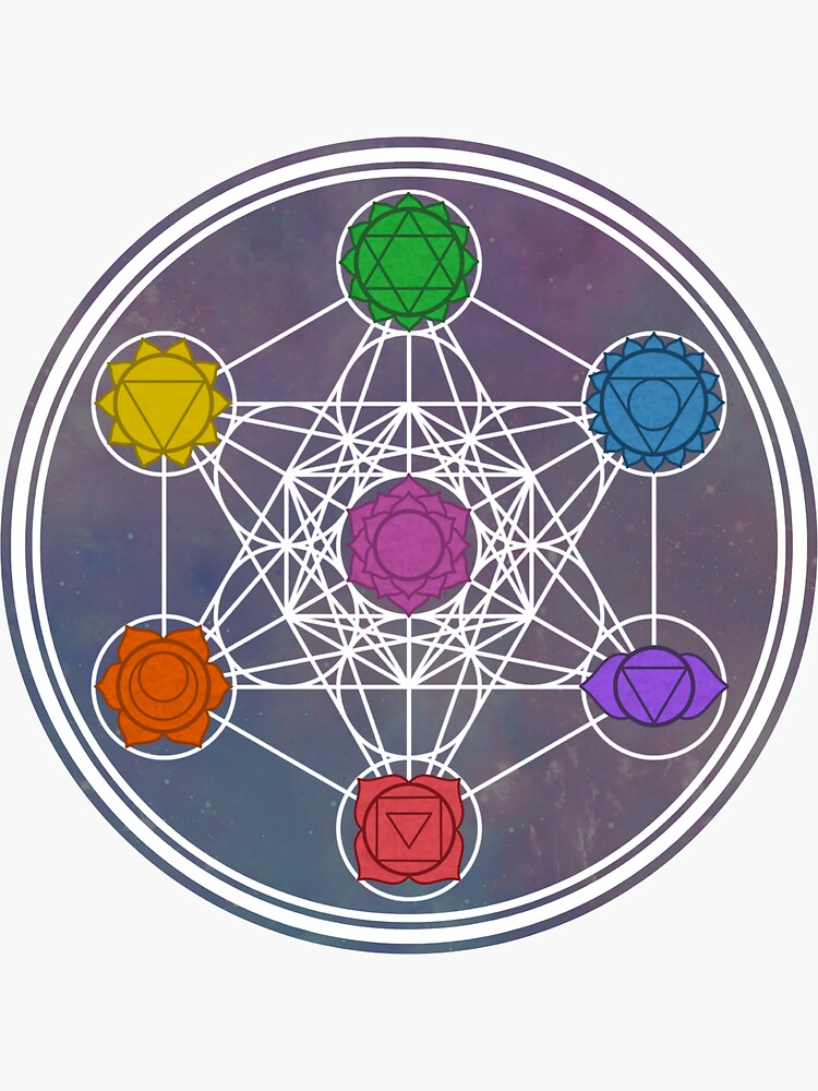 "Metatron's Cube & Chakras" Sticker for Sale by PyroPlumis | Redbubble