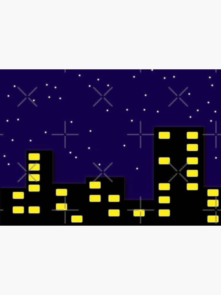 "Simple Night City with Stars " Sticker for Sale by Natalia-121 | Redbubble