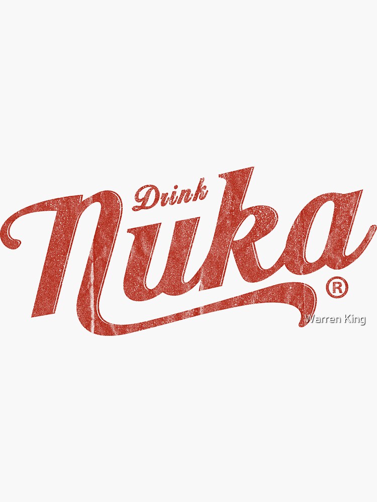 "Drink Nuka Cola (Red Text) Fallout" Sticker for Sale by Aesthetique ...