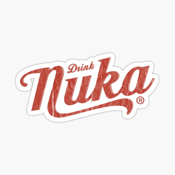 "Drink Nuka Cola (Red Text) Fallout" Sticker for Sale by Aesthetique ...