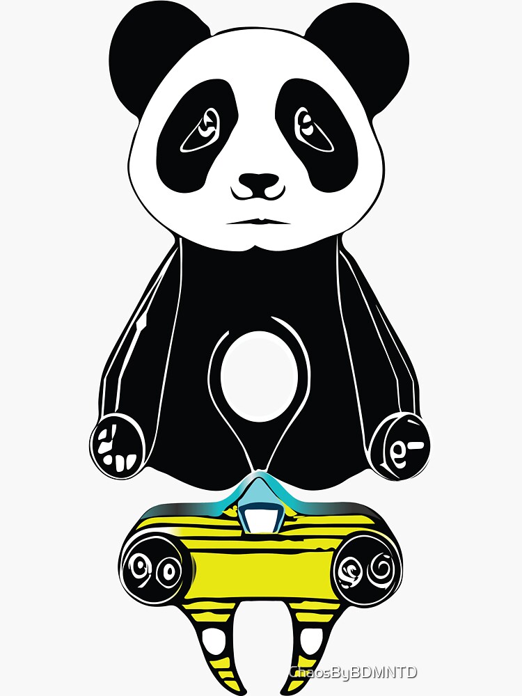 "Cyber Panda: A High-Tech Creation" Sticker for Sale by ChaosByBDMNTD ...