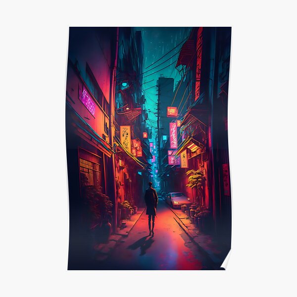 "Tokyo Alleyway | Tokyo City | Tokyo Neon | Tokyo Cyberpunk" Poster for ...