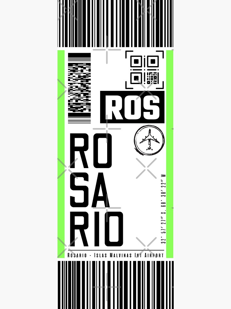 "ROSARIO ROS Argentina classic luggage tag travel sticker" Sticker for ...