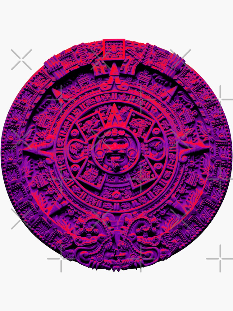 "Aztec Calendar #5 - pink and purple" Sticker for Sale by DaveDanchuk ...