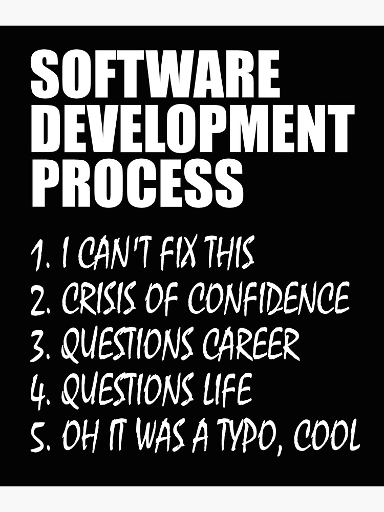 Software Development Process Programmer Joke Premium Matte Vertical ...