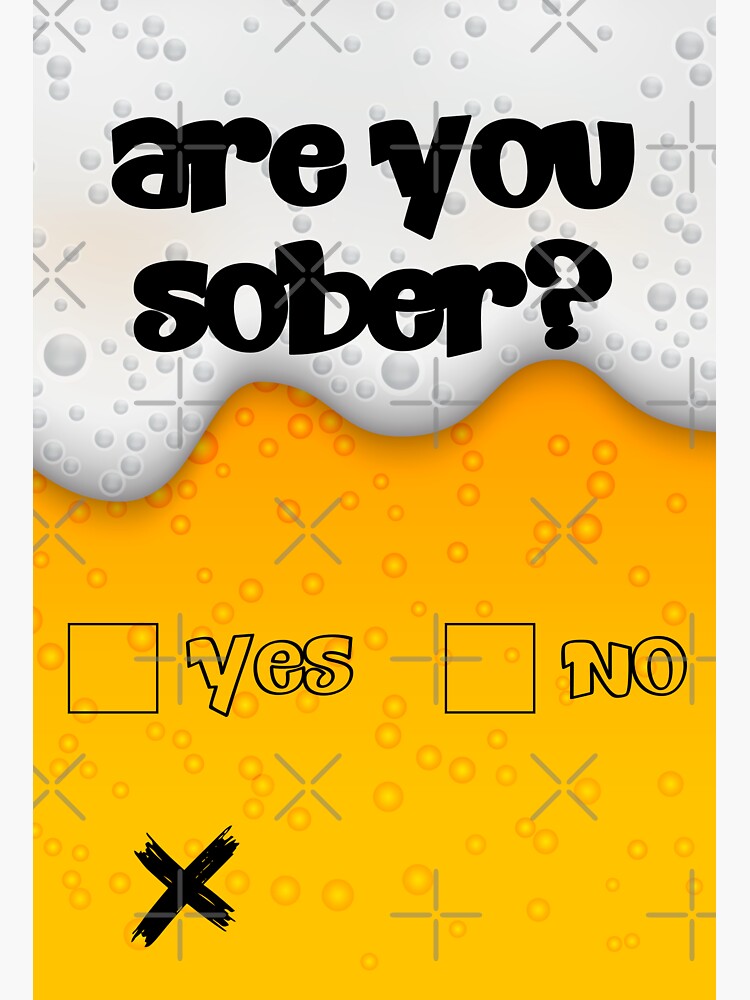 "Are You Sober? Funny Beer Lover Drinking Meme" Sticker for Sale by ...