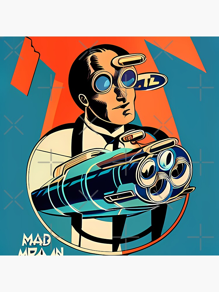 " Retrofuturism Cyborg" Sticker for Sale by BigBrainArtwork | Redbubble