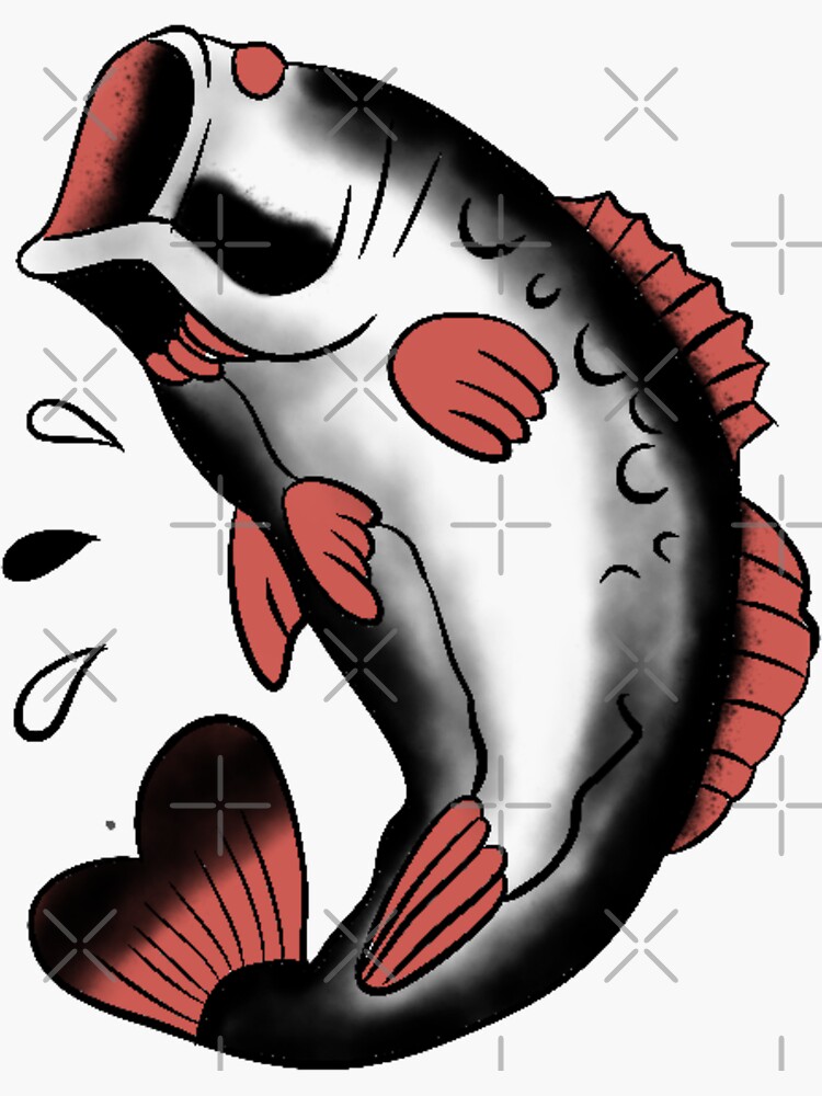 "Traditional Largemouth Bass" Sticker for Sale by UofDesigns | Redbubble