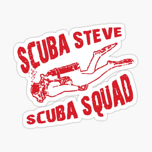 "Scuba Steve scuba squad" Sticker for Sale by galuhdesignart | Redbubble