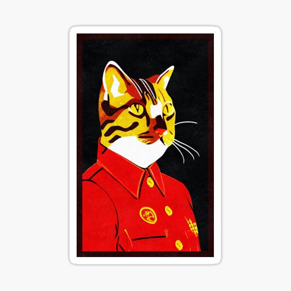 "General cat" Sticker for Sale by tretyakov | Redbubble