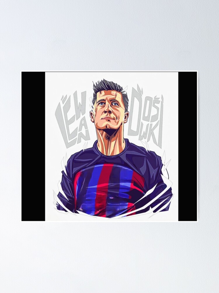 Poster « Art de Robert Lewandowski - Illustration de Robert Lewandowski ...
