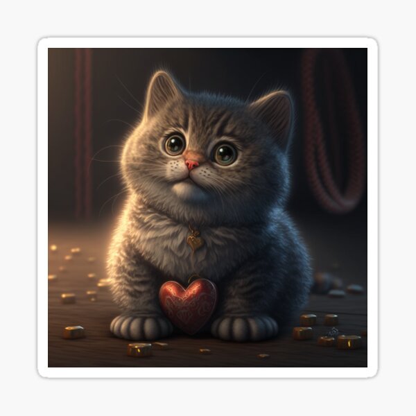 "Zoey: Heart: of A Feline" Sticker for Sale by Ongoing-adhd | Redbubble